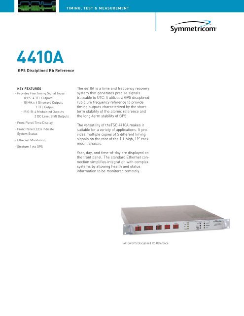 Symmetricom 4410A GPS Disciplined Rb Oscillator