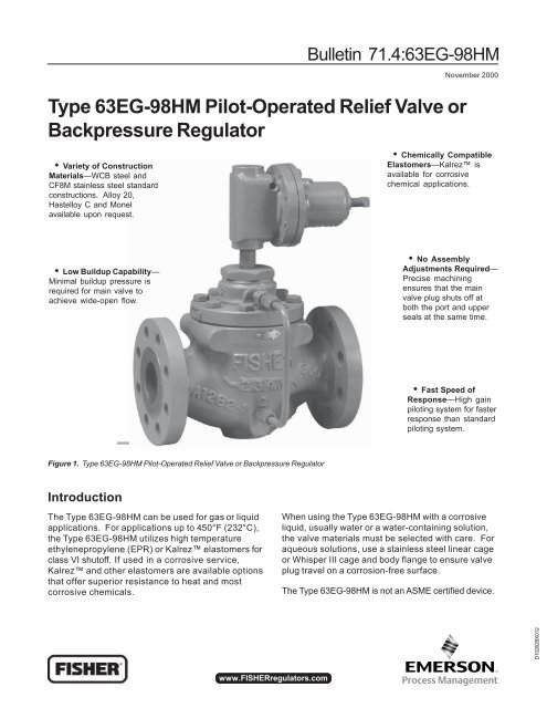 63EG-98HM Relief Valve or Backpressure Regulator - Control ...