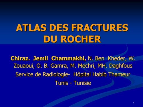 ATLAS DES FRACTURES DU ROCHER