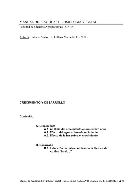 manual de practicas de fisiologia vegetal - Facultad de Ciencias ...