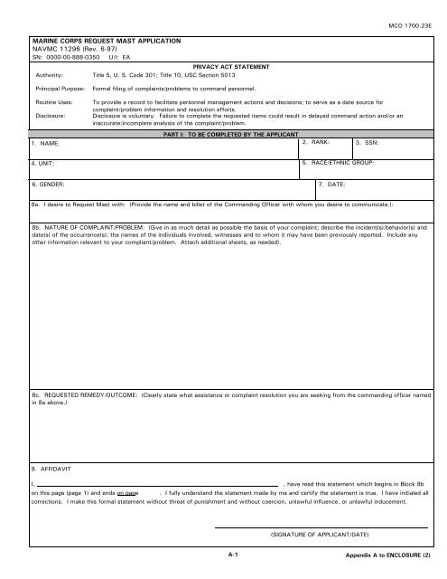 NAVMC 11296 - Marine Corps