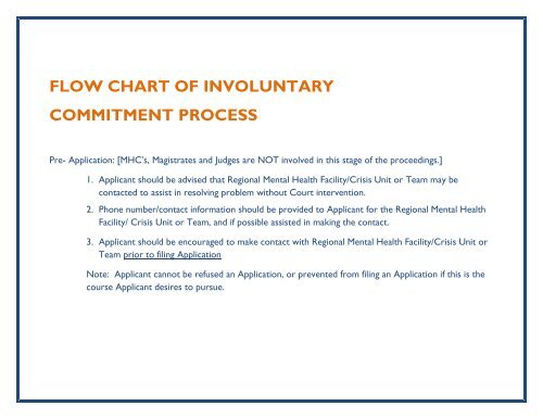 FLOW CHART OF INVOLUNTARY COMMITMENT PROCESS - DHHR
