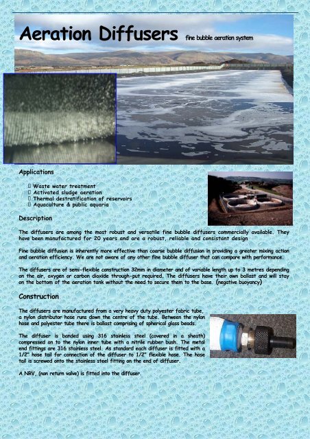 Aeration Diffusers fine bubble aeration system - TransAirVac ...