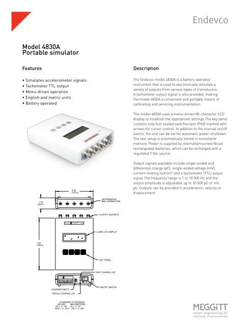 Model 4830A Portable simulator - Endevco