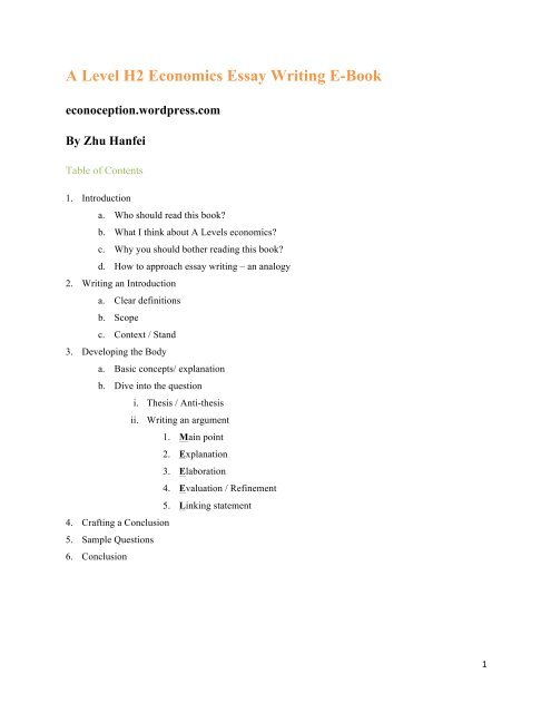 a-level-h2-economics-essay-writing