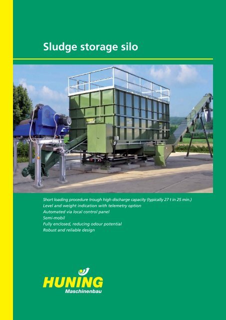 Sludge storage silo - Huning Maschinenbau