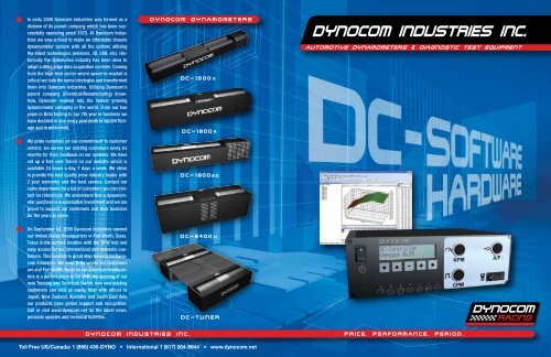 DC Hardware & Software Brochure - Dynocom Industries