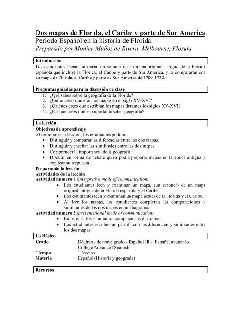 Dos mapas de Florida, el Caribe y parte de Sur America Periodo ...