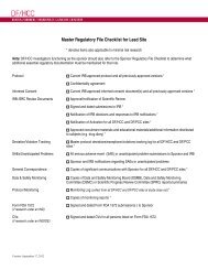 PROTOCOL START-UP CHECKLIST