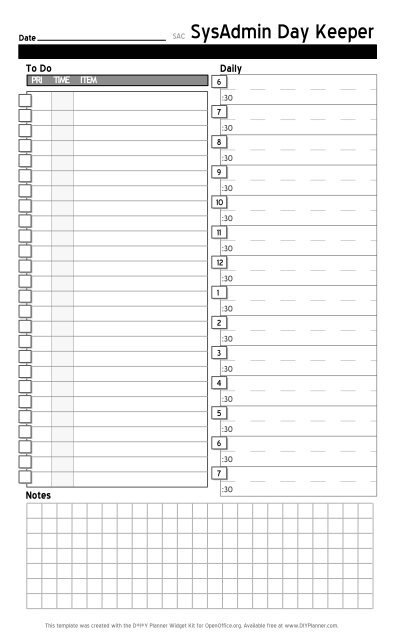 SysAdmin Day Keeper - D*I*Y Planner