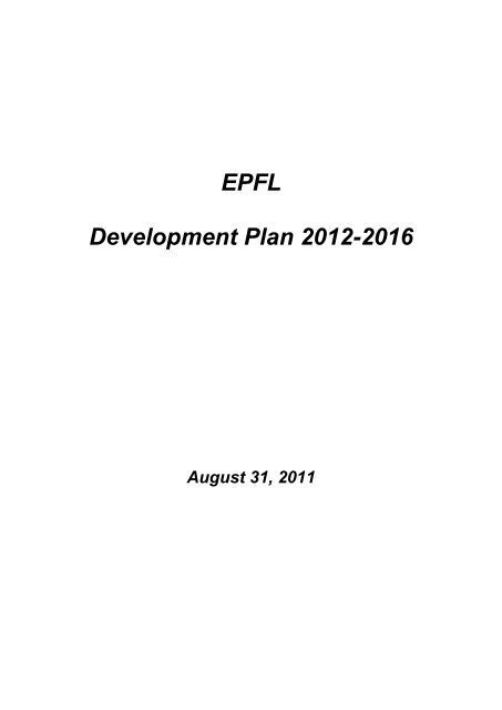 EPFL Development Plan 2012-2016 - Direction | EPFL