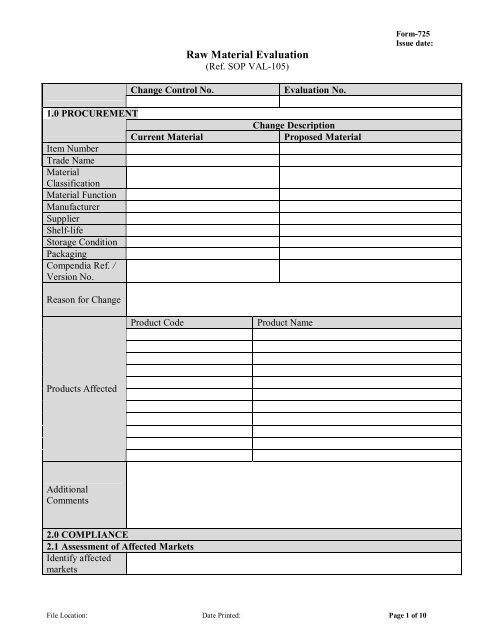 Raw Material Evaluation - Pharmaceutical Quality Assurance and ...