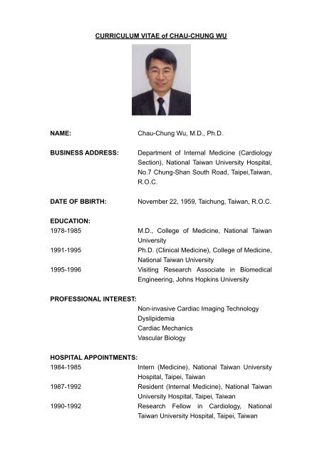 Prof. Chau-Chung Wu, Taiwan - Taiwan Society of Internal Medicine