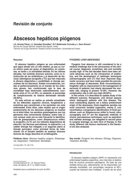 Abscesos hepáticos piógenos - AEC_____Asociación Española de ...