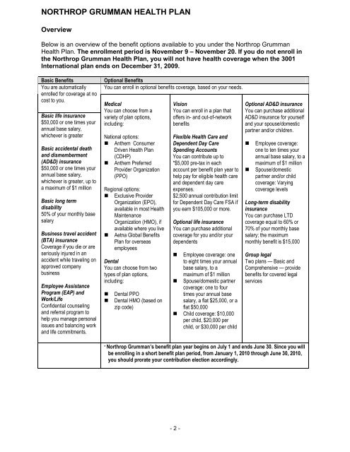 NORTHROP GRUMMAN HEALTH P