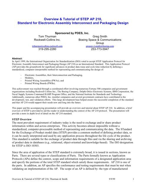 AP 210: Electronic Assembly, Interconnect and Packaging Design