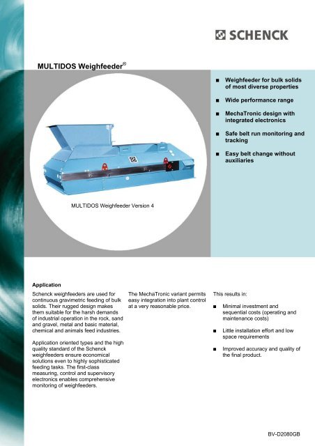 Dosierbandwaage MULTIDOS - Schenck Weighing Systems