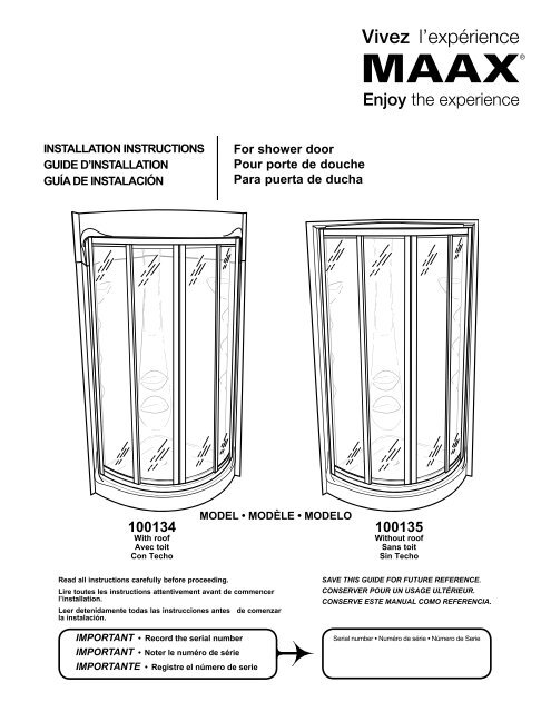 Maax Shower Doors Installation Manual Discounts Clearance | www.oceanproperty.co.th