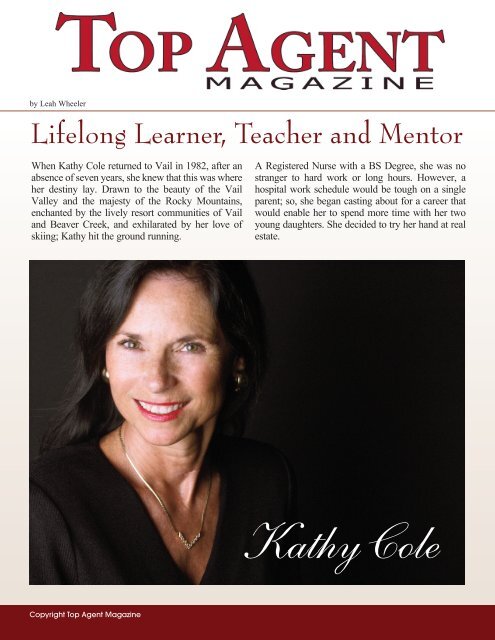 Kathy Cole - Top Agent Magazine