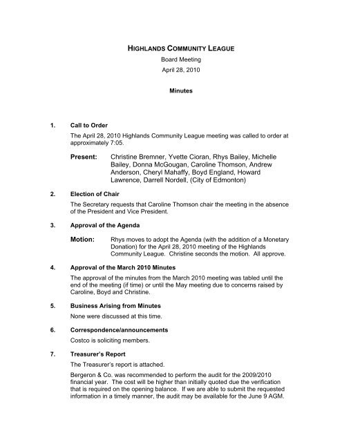 Present: Christine Bremner, Yvette Cioran, Rhys Bailey, Michelle ...