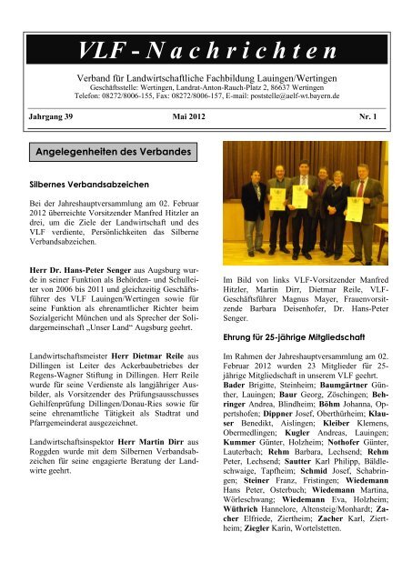VLF - N achrichten - Verband für landwirtschaftliche Fachbildung in ...