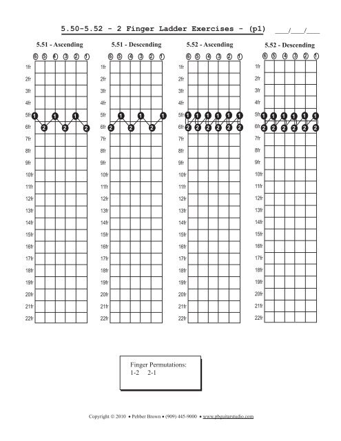 5.50-5.52 - 2 Finger Ladder Exercises - (p1) - PB Guitar Studios