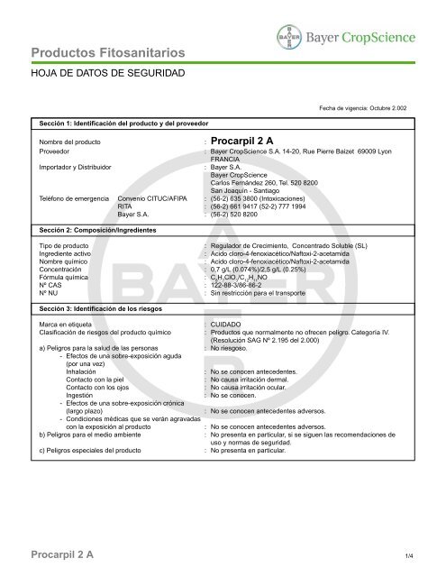 Procarpil 2 A - Bayer CropScience Chile