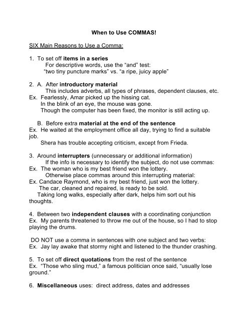 Commas And Semicolons Commas And Semicolons ESL Worksheet By Ryuubu