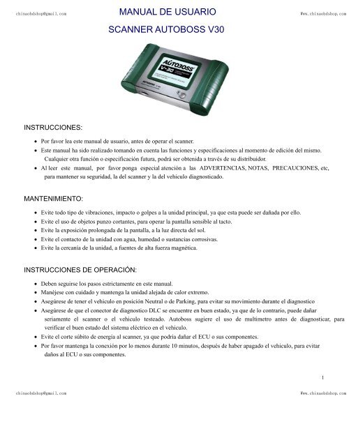 MANUAL DE USUARIO SCANNER AUTOBOSS V30