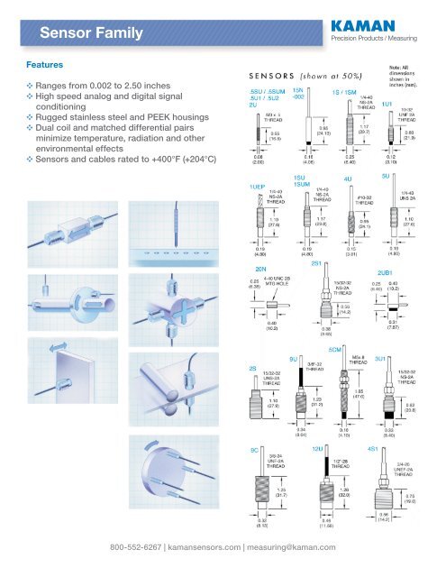 Sensor FamilyFeaturesv Ra