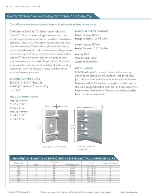 Clarkdietrich Clip Express Catalog