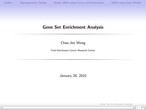 Gene Set Enrichment Analysis - Bioconductor
