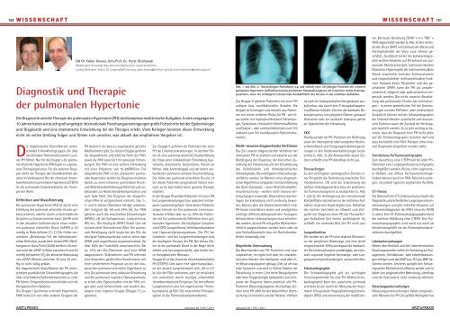 Diagnostik und Therapie der pulmonalen Hypertonie Diagnostik und Therapie der pulmonalen Hypertonie