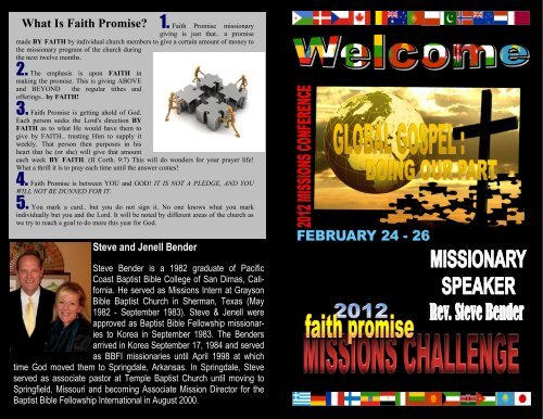 What Is Faith Promise? Steve and Jenell Bender