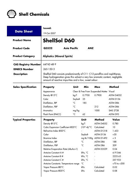 ShellSol D60 - Asia Pacific