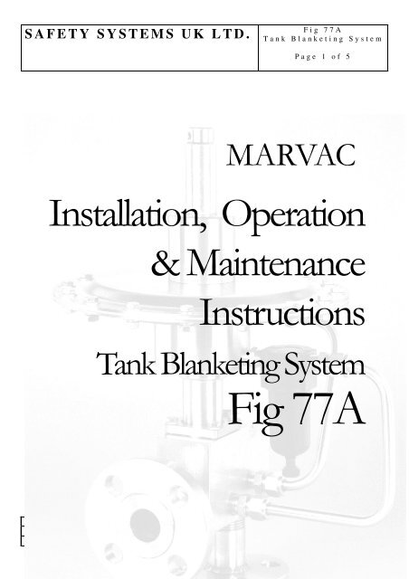 Marvac Fig. 77A (Tank Blanketing) - Safety Systems UK Ltd