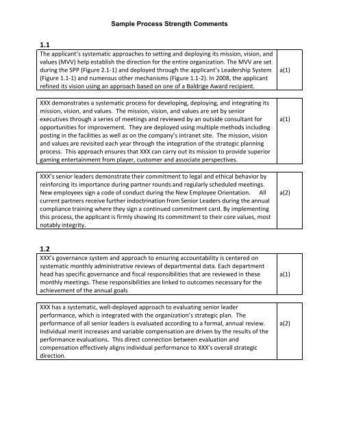 Annual performance review sample comments integrity