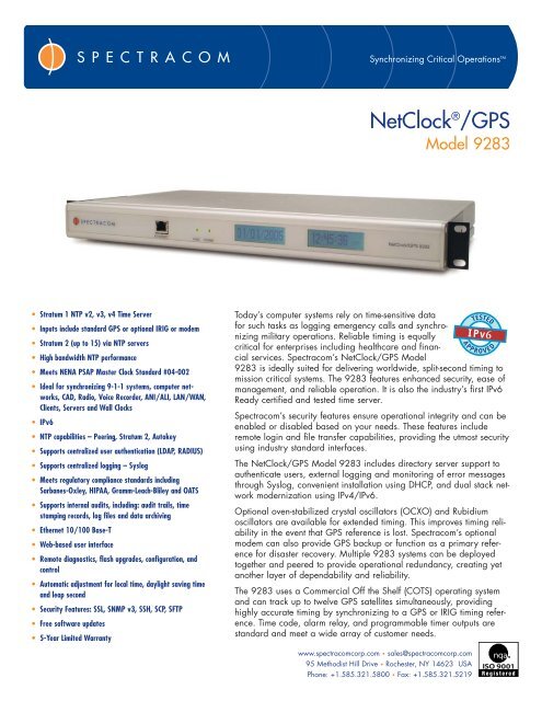 NetClock/GPS 9283 - Spectracom
