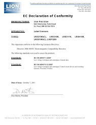 CE Declaration of Conformity - Lion Precision