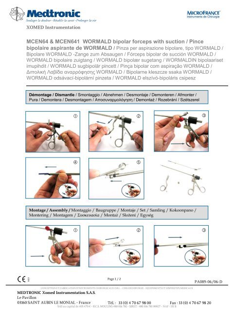 MCEN64 & MCEN641 WORMALD bipolar forceps ... - MicroFrance
