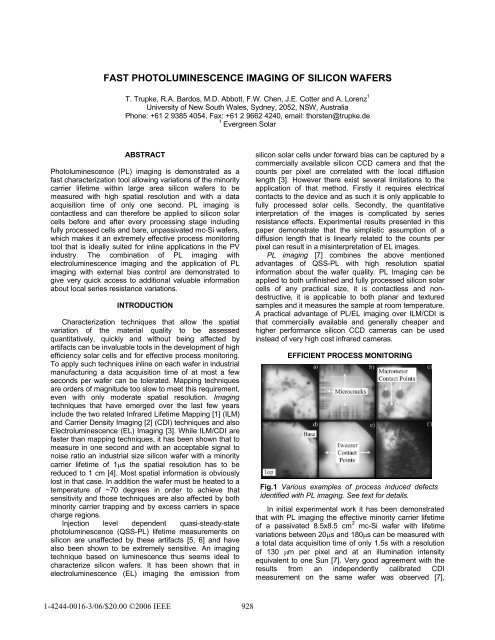 fast photoluminescence imaging of silicon wafers - BT Imaging