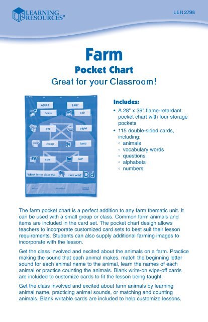 Farm Pocket Chart (418k PDF file) - Learning Resources