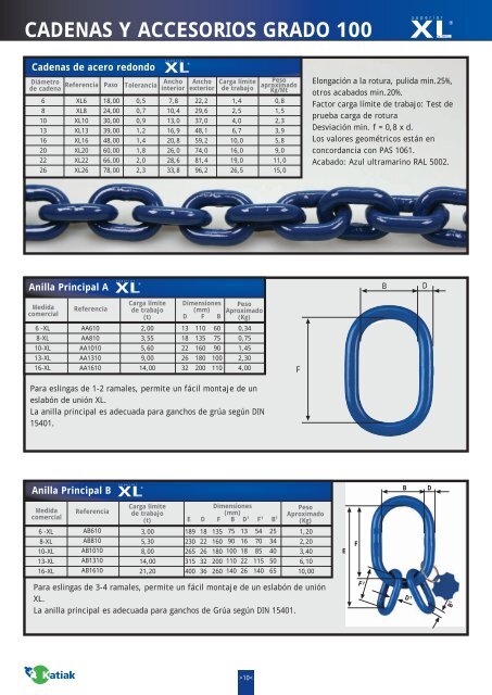 CADENAS Y ACCESORIOS GRADO 100 - Katiak