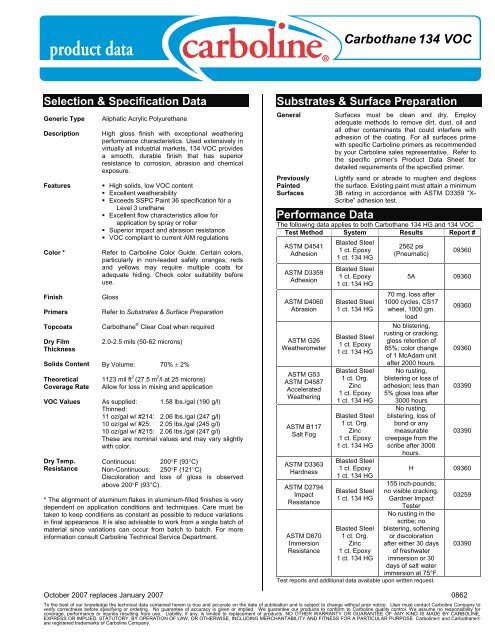 Carbothane 134 VOC PDS - Carboline