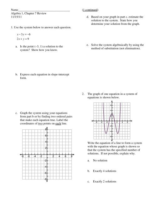 Chapter 7 Review Sheet