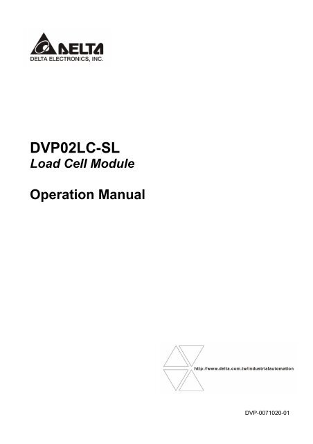 DVP02LC-SL Load Cell Module - Operation Manual