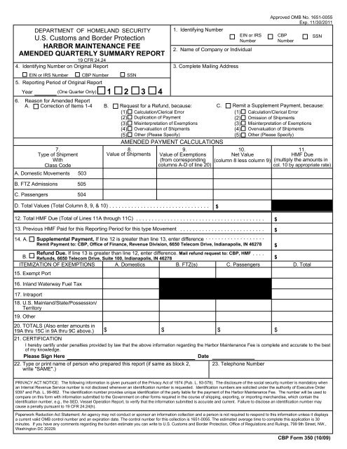 CBP Form 350 - Forms