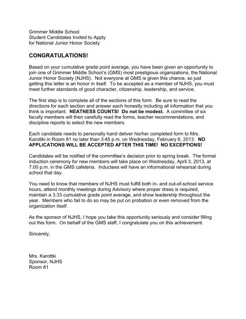  National Junior Honor Society Essay Samples National Junior Honor 