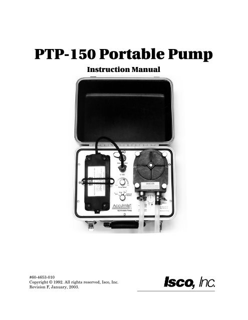 PTP-150 Portable Pump - Isco