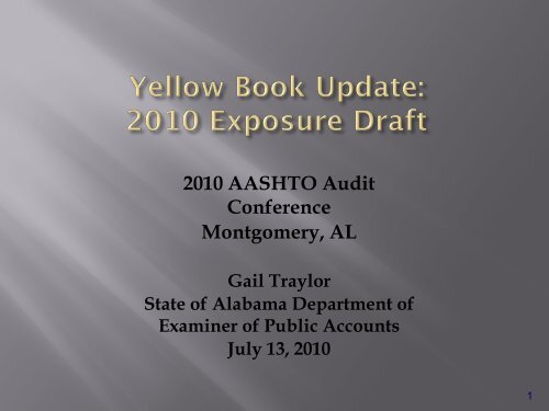 Yellowbook Update (Traylor) - AASHTO - Internal/External Audit ...